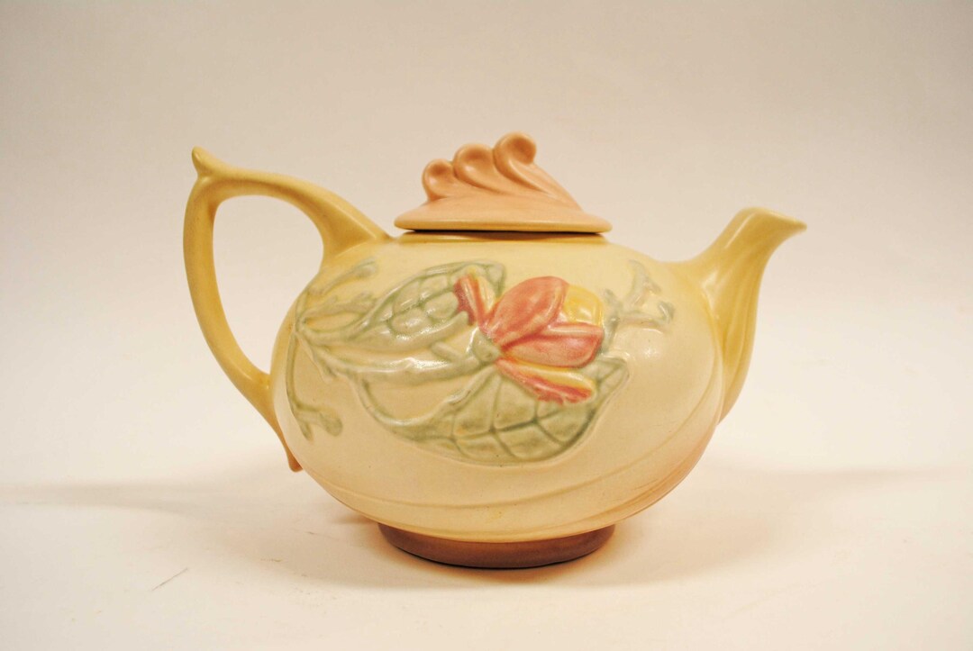 Vintage Hull Art Teapot No. 23 6 1/2 Magnolia U.S.A. Pottery With Lid ...