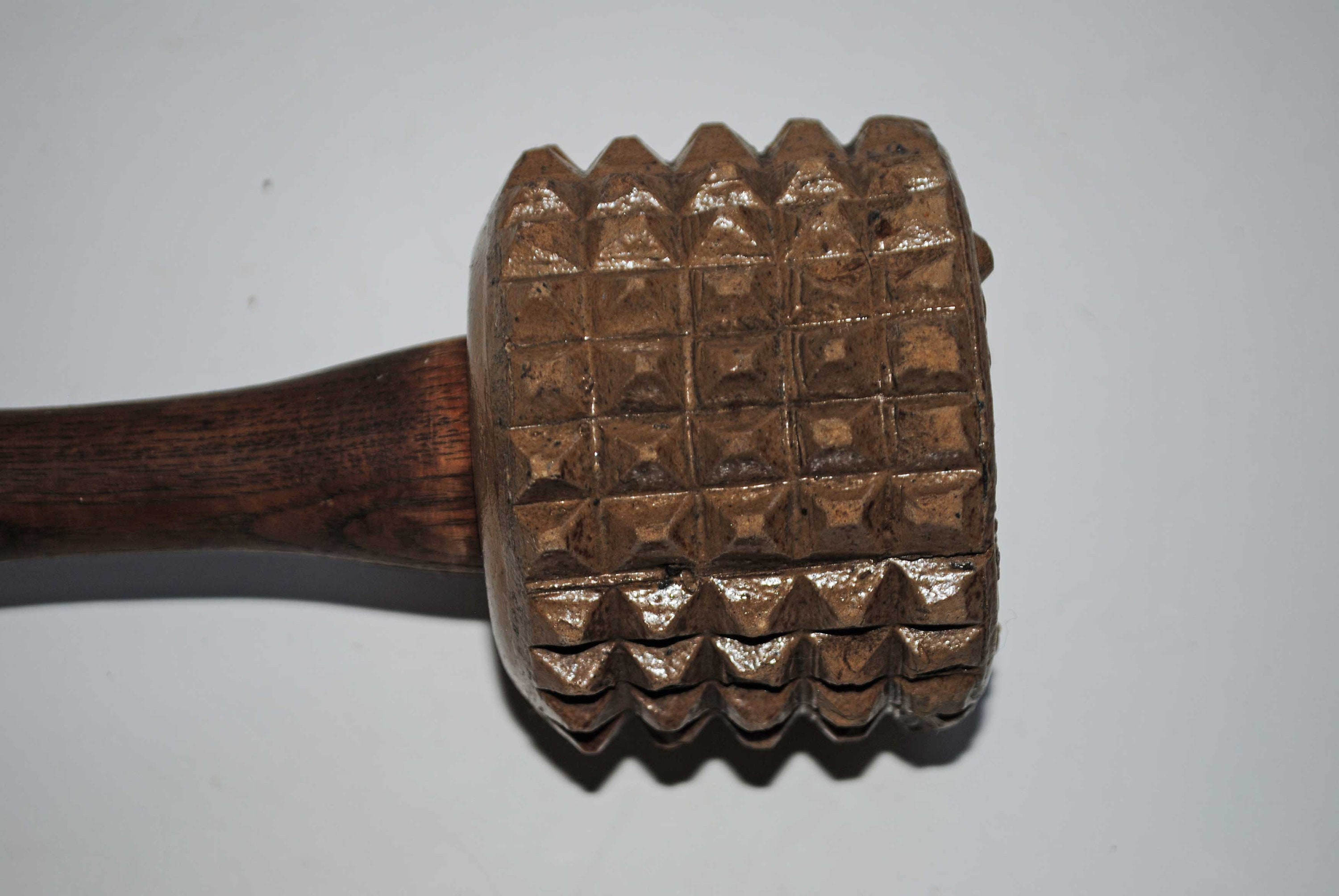 Antique Yellow Ware Stoneware Mallet Meat Tenderizer Pat. Dec 25, 1877 ...