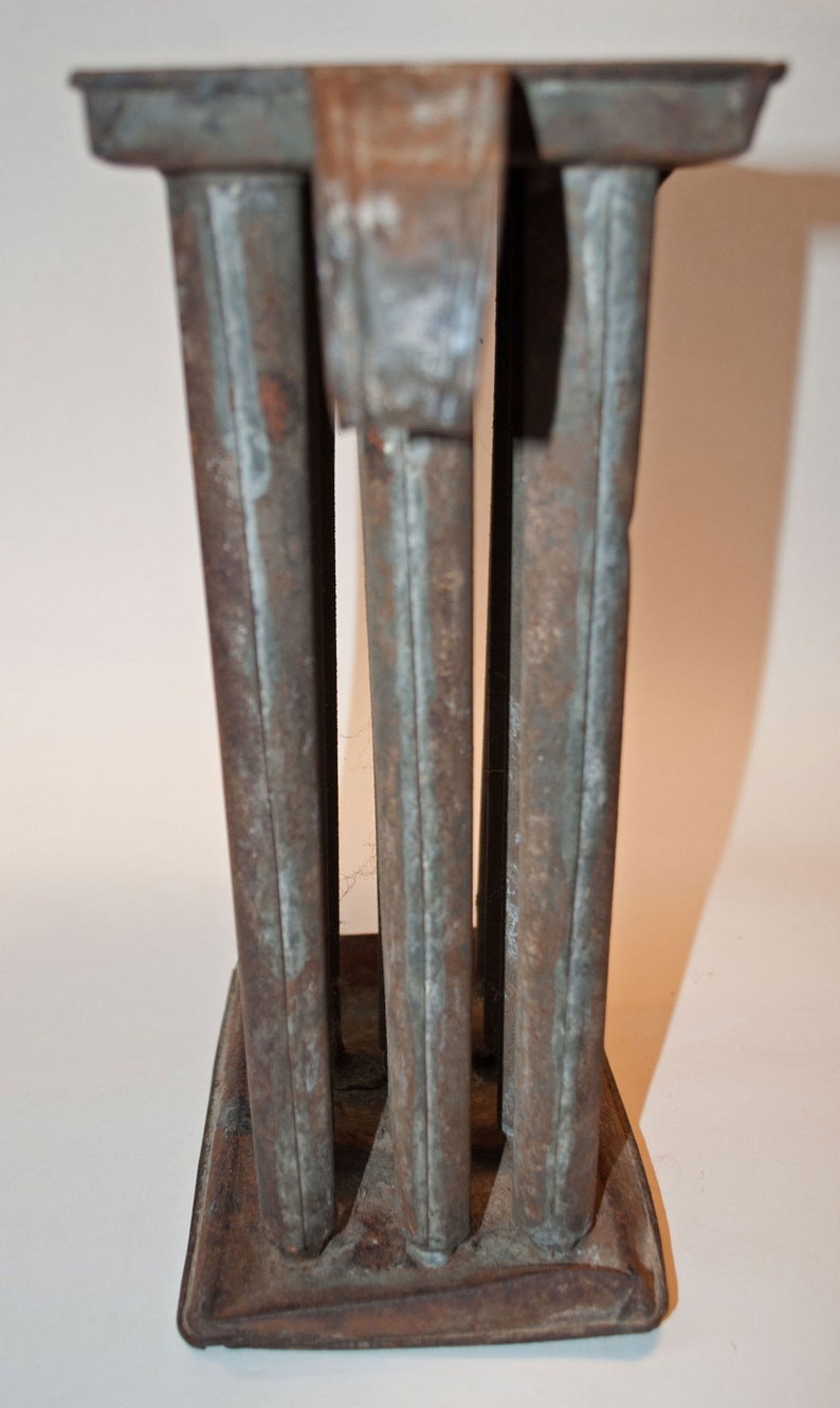 Antique Tin Candle Mold - 12 Hole Tin Taper Candle Making Form - Rustic ...