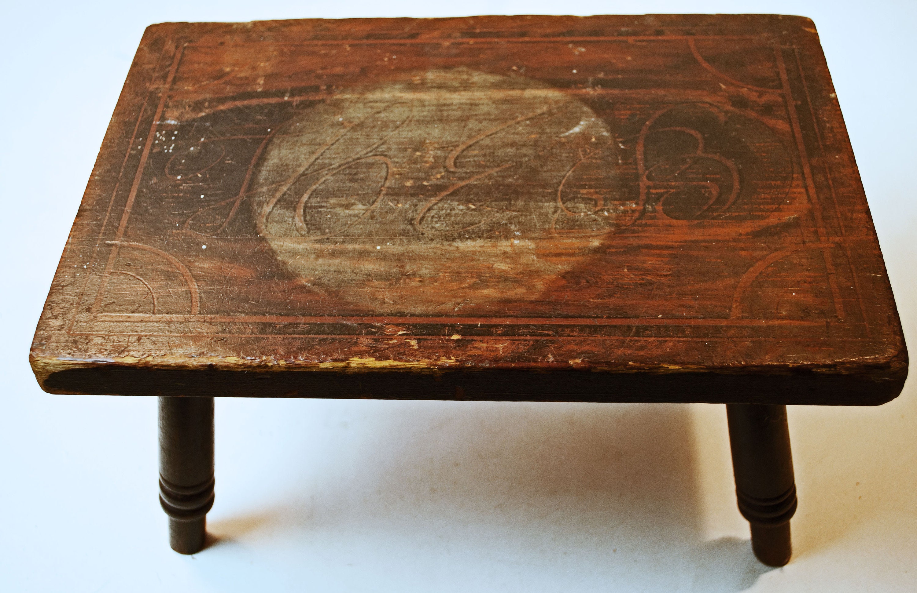 Antique 1809 Painted Grained Step Foot Stool Farm Milking - Etsy