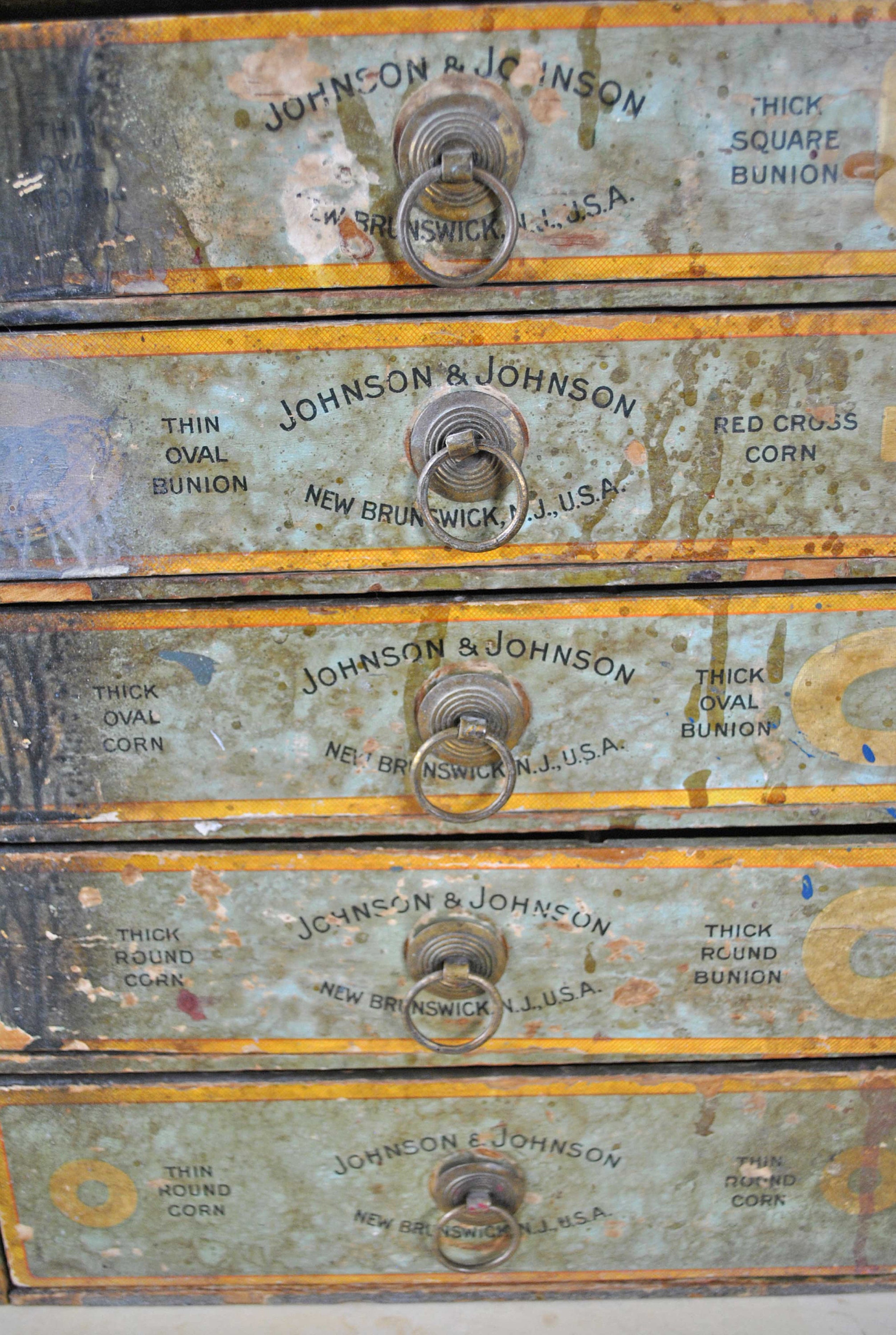 Vintage Advertising Store Display Wooden Cabinet Johnson & Johnson ...