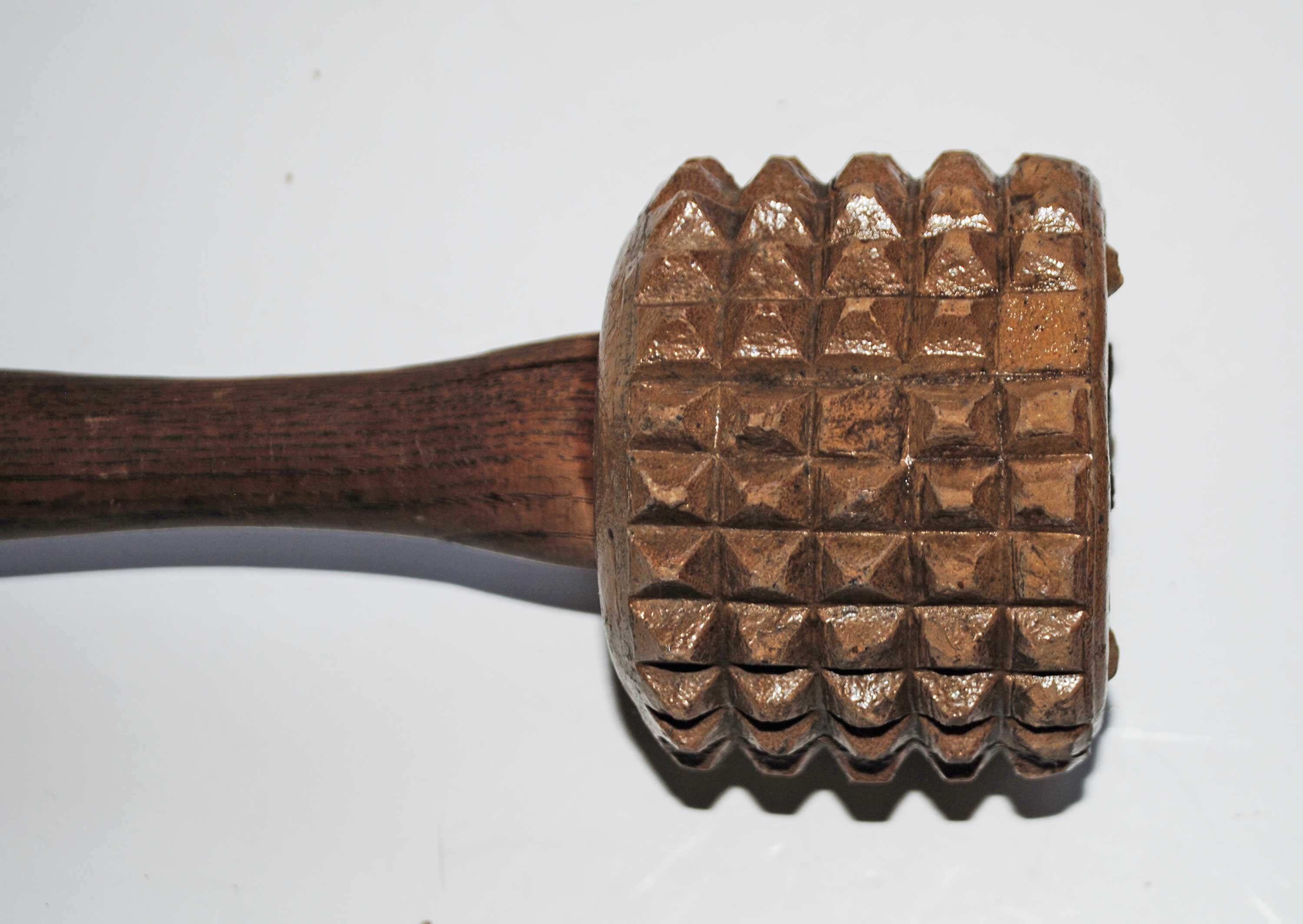 Antique Yellow Ware Stoneware Mallet Meat Tenderizer Pat. Dec 25, 1877 ...