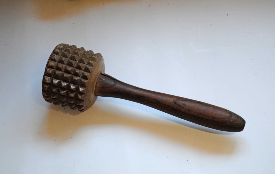 Antique Yellow Ware Stoneware Mallet Meat Tenderizer Pat. Dec 25, 1877 ...