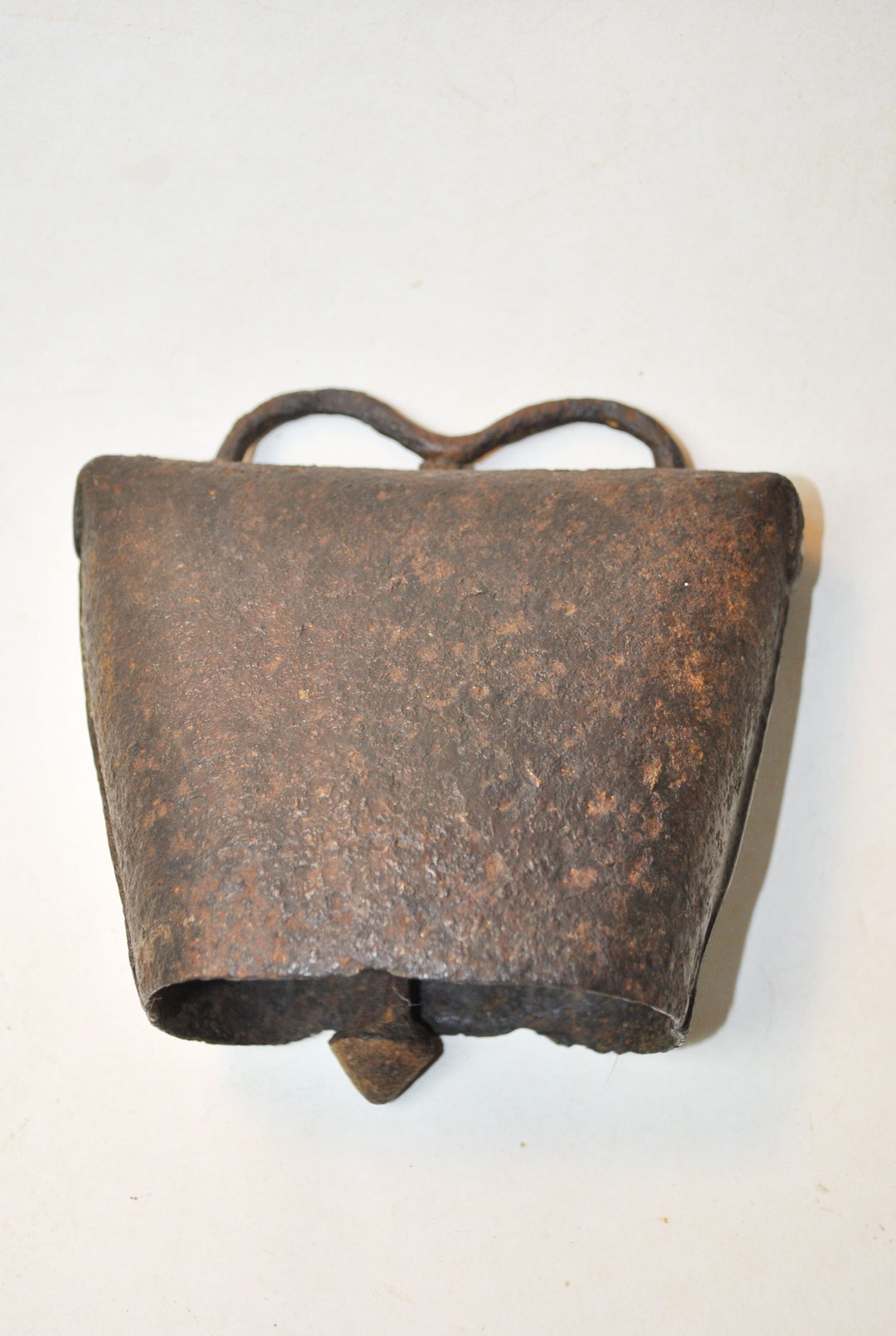 Antique Iron Cow or Bull Bell - Original Primitive Blacksmith Hand ...