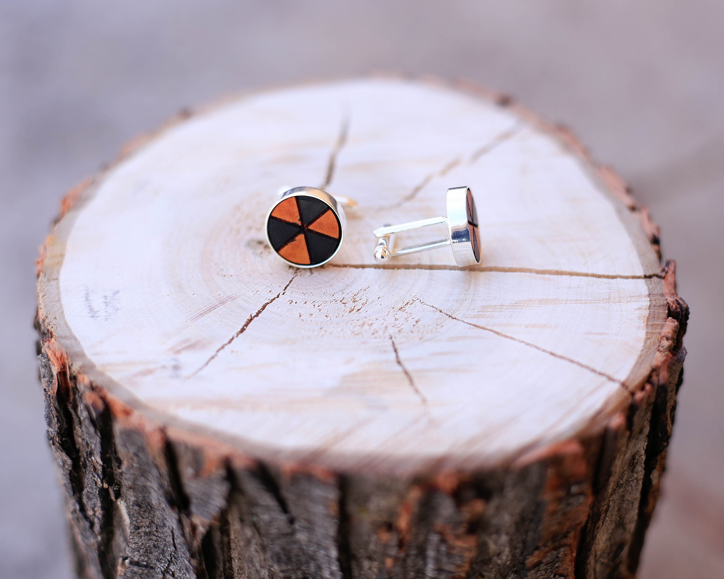 Leather Cuff Link With Etched Bio Hazard Design - Etsy