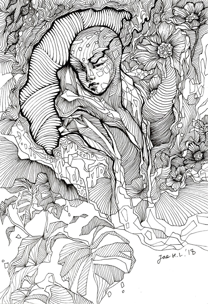 Illustration, Line Drawing, Pen Drawing, Printable Art, Digital ...