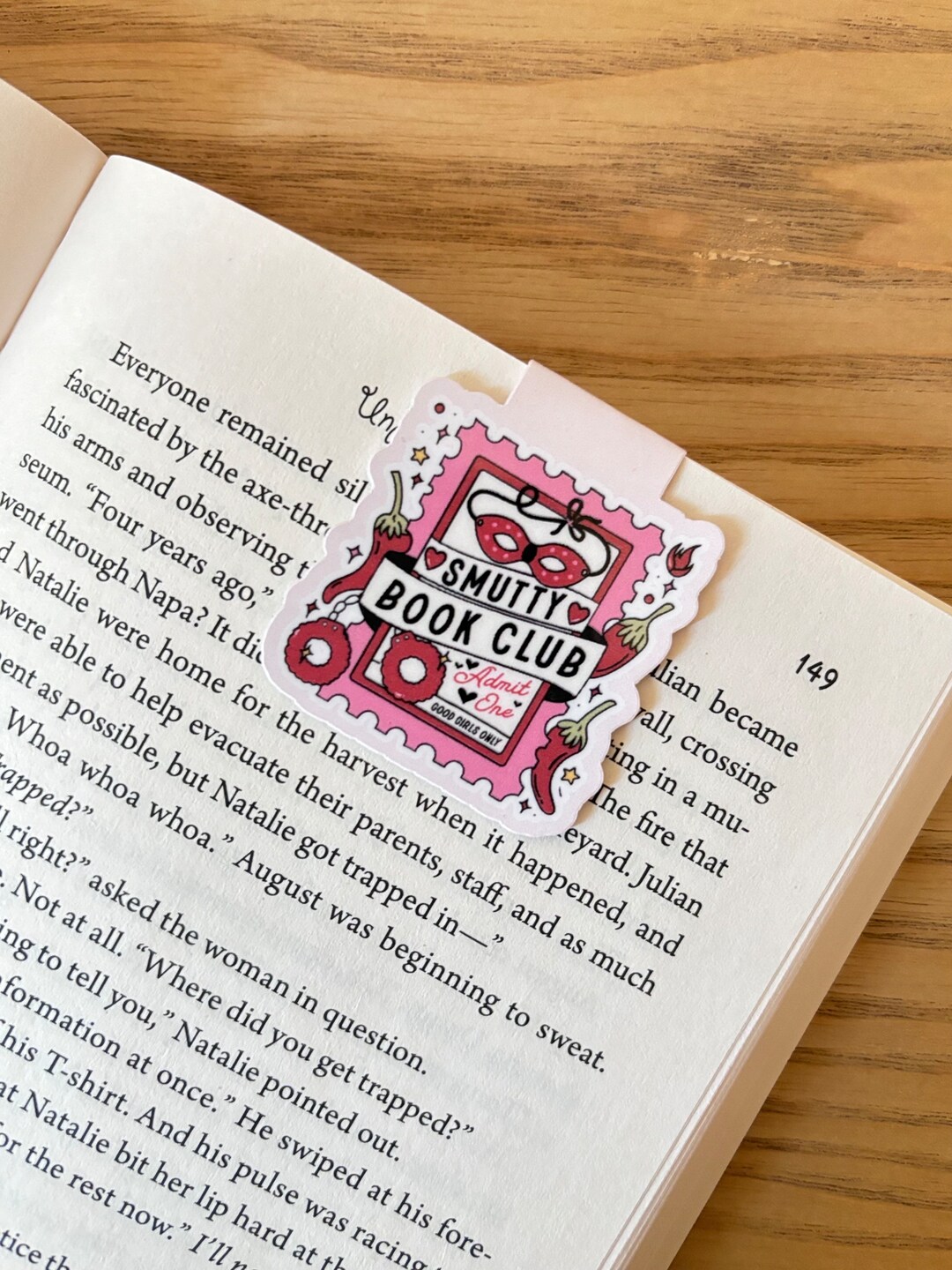 Smutty Book Club Stamp Admit One Bookmarks Handmade Book Accessories ...