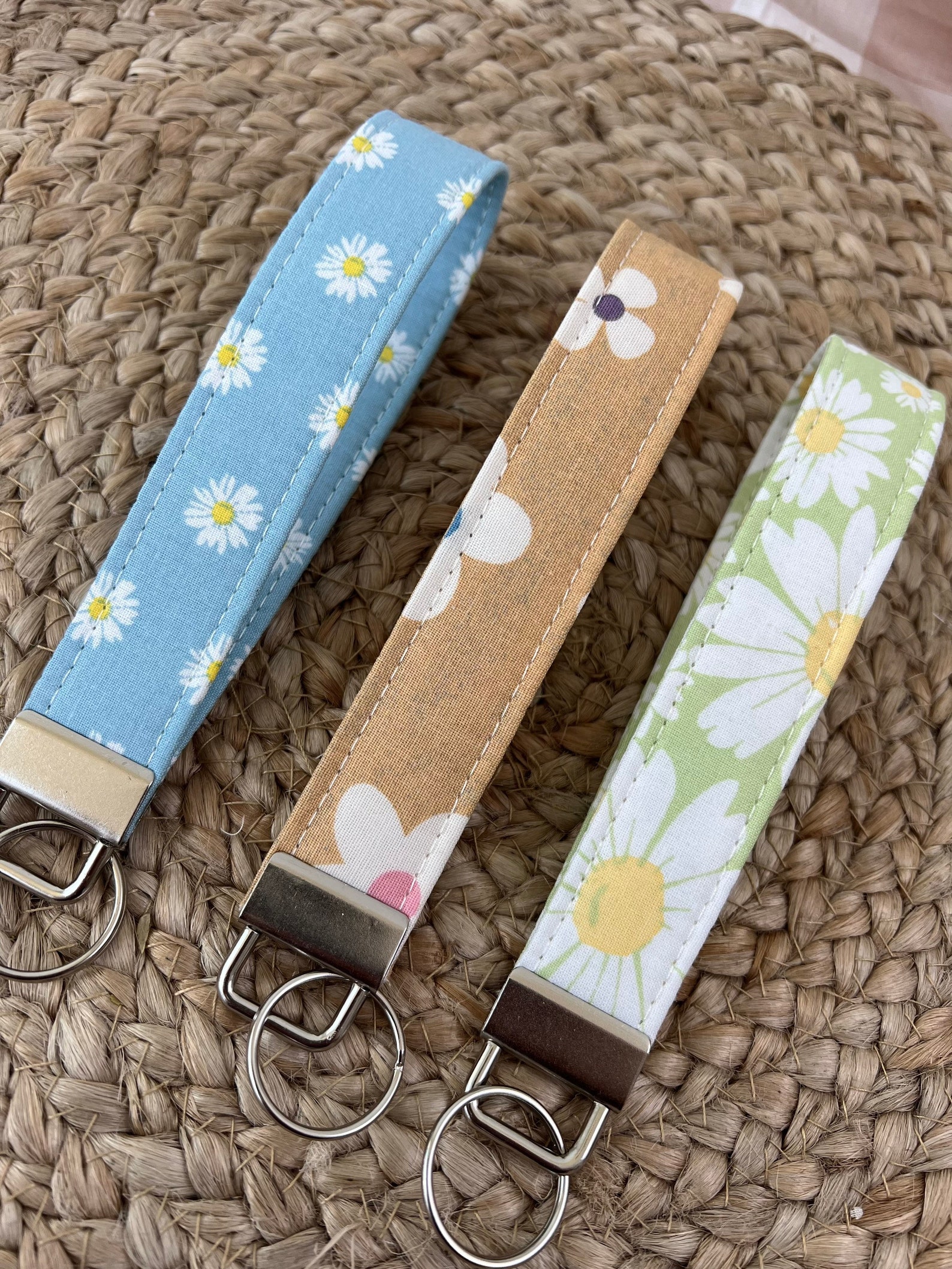 Key Fob Keychain Wristlet Keyfob Daisy Boho Retro Cotton - Etsy