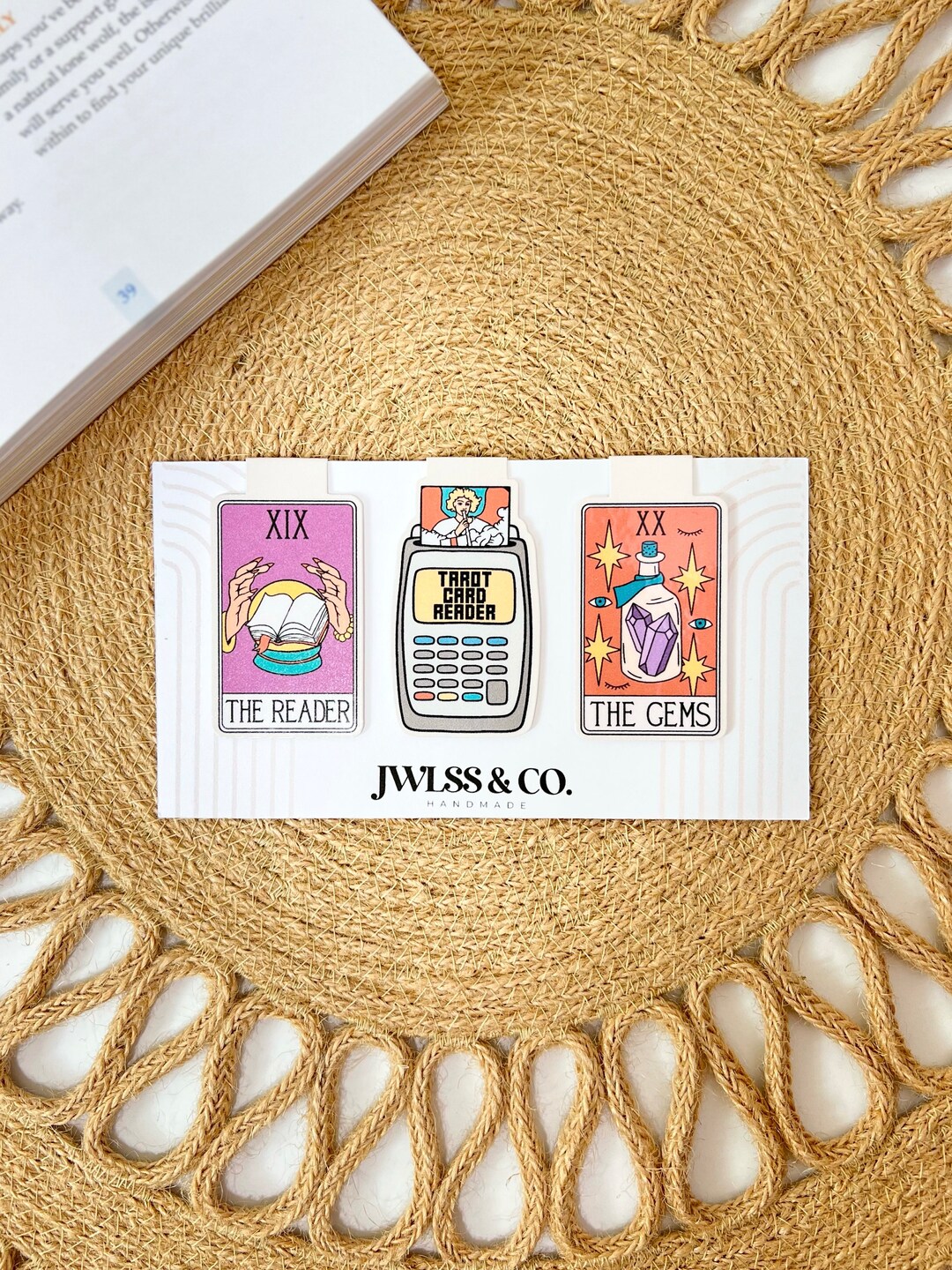 Tarot Card Magnetic Bookmarks Reader Gems Crystals Tarot Reader Palmist Divine Magic Crystal ...