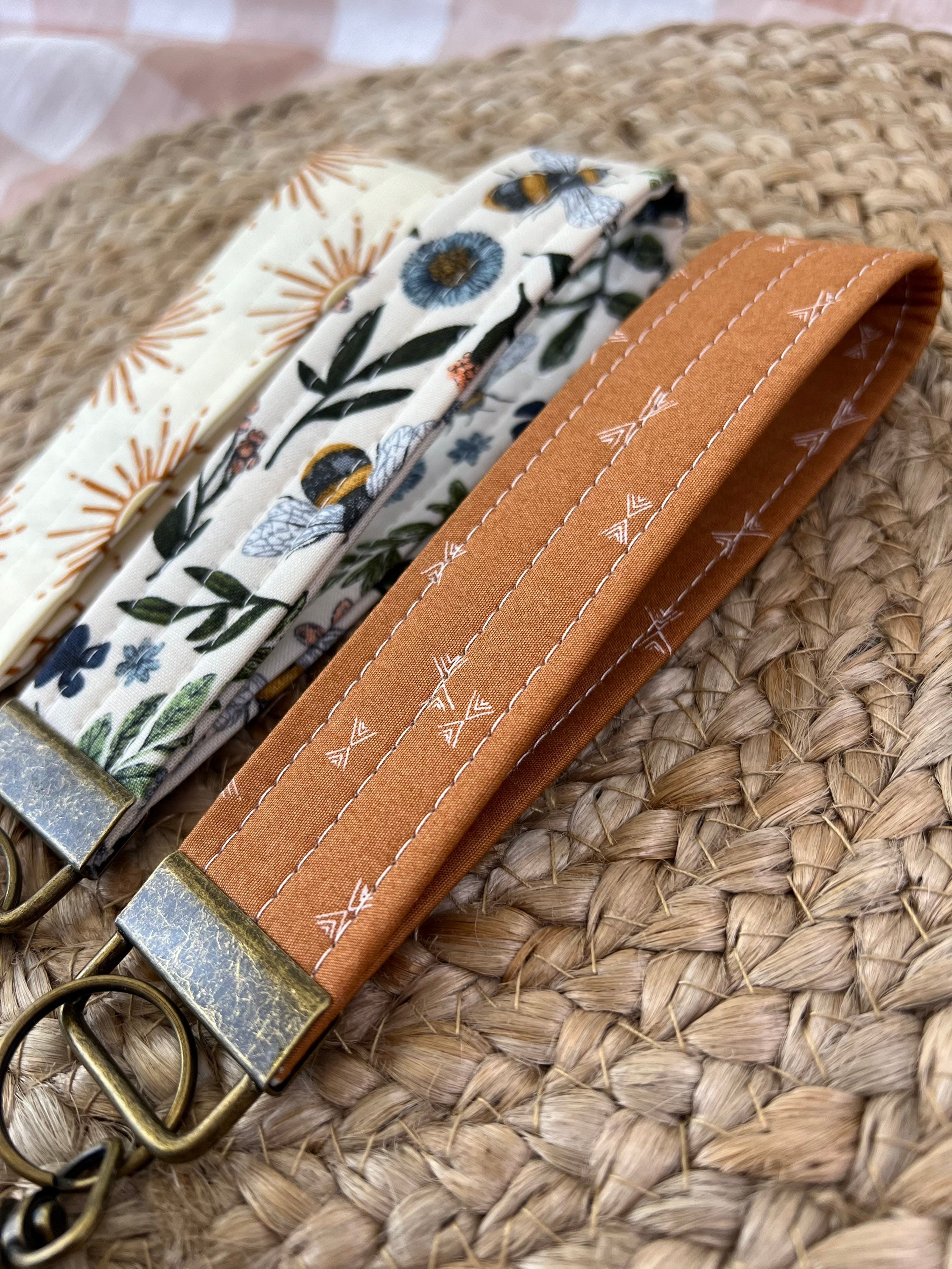 Boho Suns Bees Cotton Key Fob Keychain Wristlet Handmade - Etsy