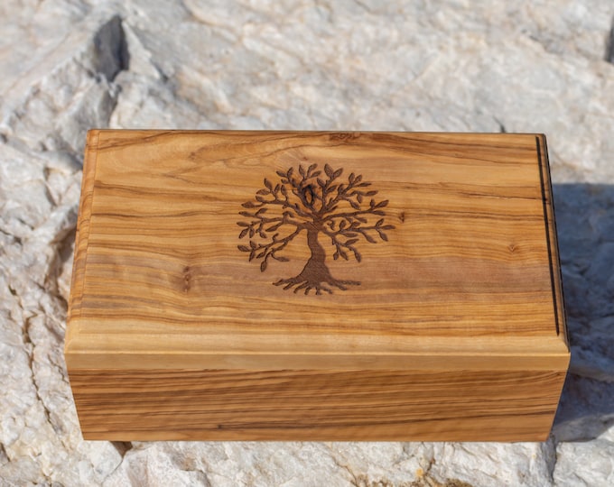 Olive Wood Box With the Tree of Life | Handmade Keepshake Box | Unique ...
