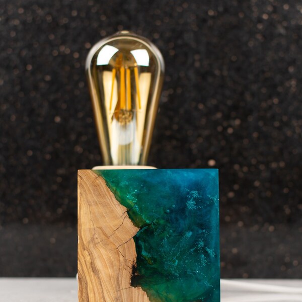Wood Resin Lamp - Etsy