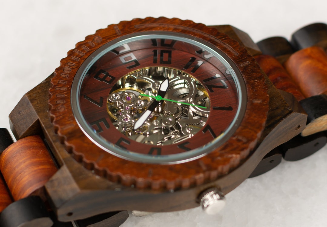 Olive Wood Automatic Watch | Unisex Wooden Watch From Different Wood ...
