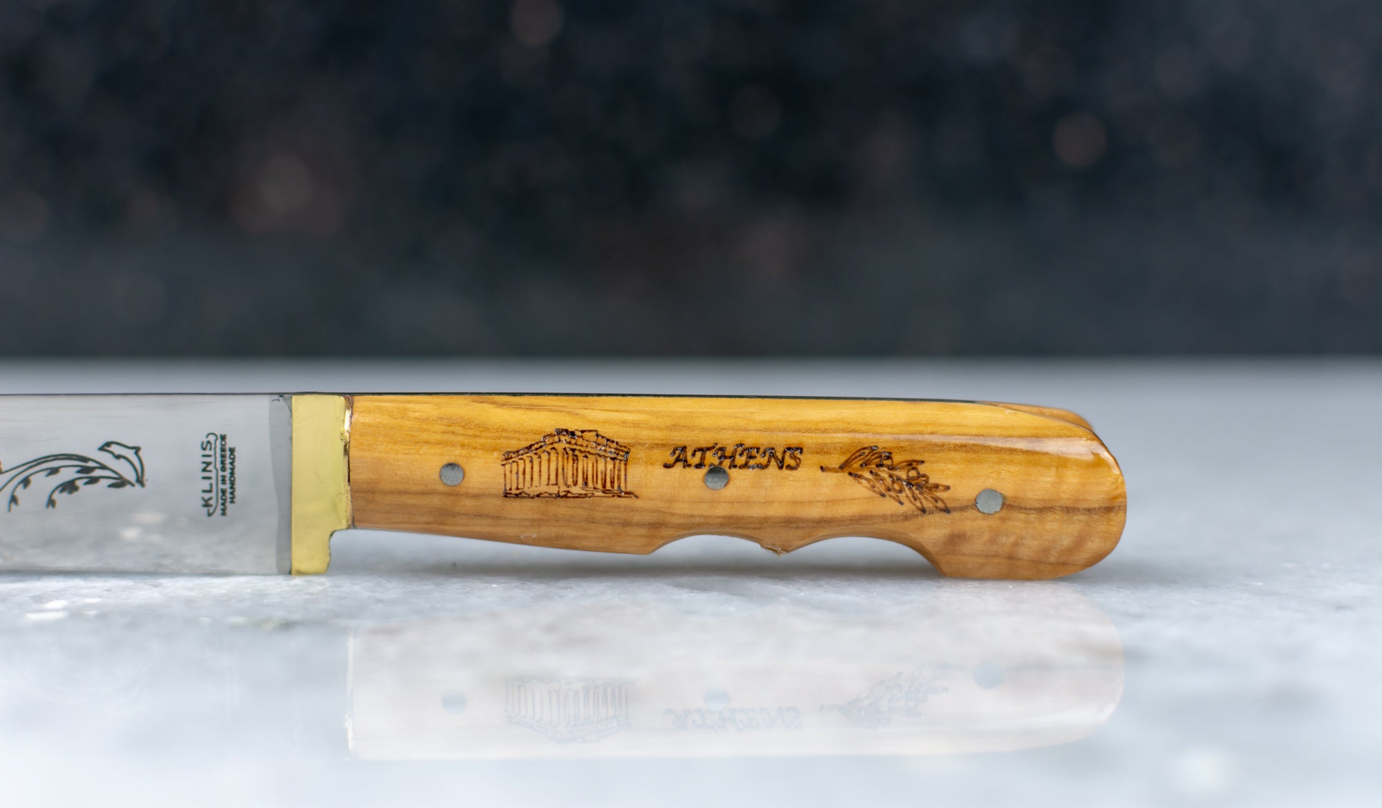 Engraved Olive Wood Knife Greek Knife Athens Gift | Etsy