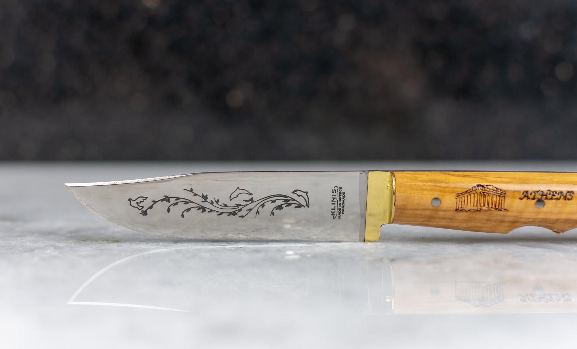 Engraved Olive Wood Knife Greek Knife Athens Gift | Etsy