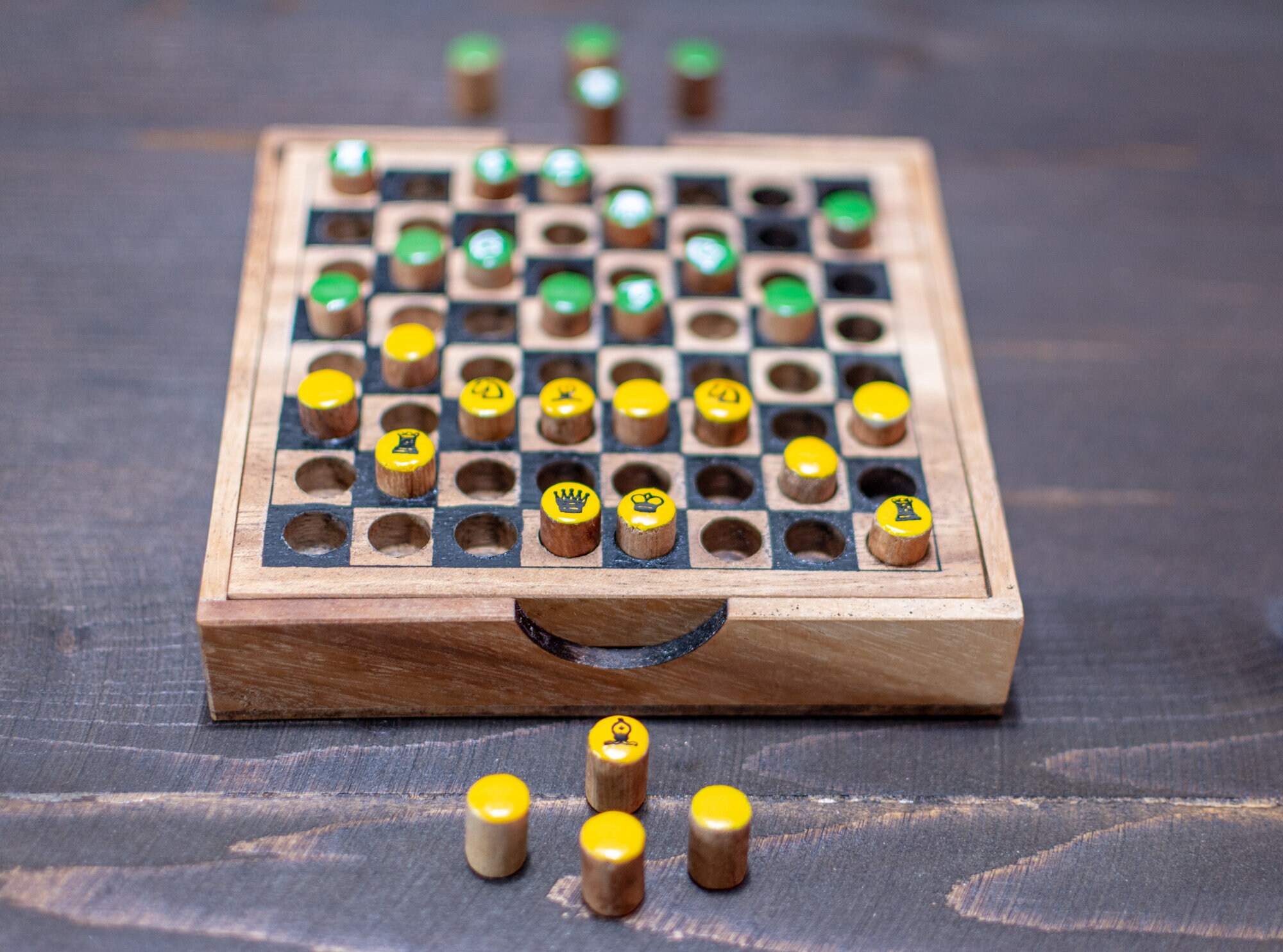 Wooden Chess and Checker Game Set Handmade Chess and Checker | Etsy