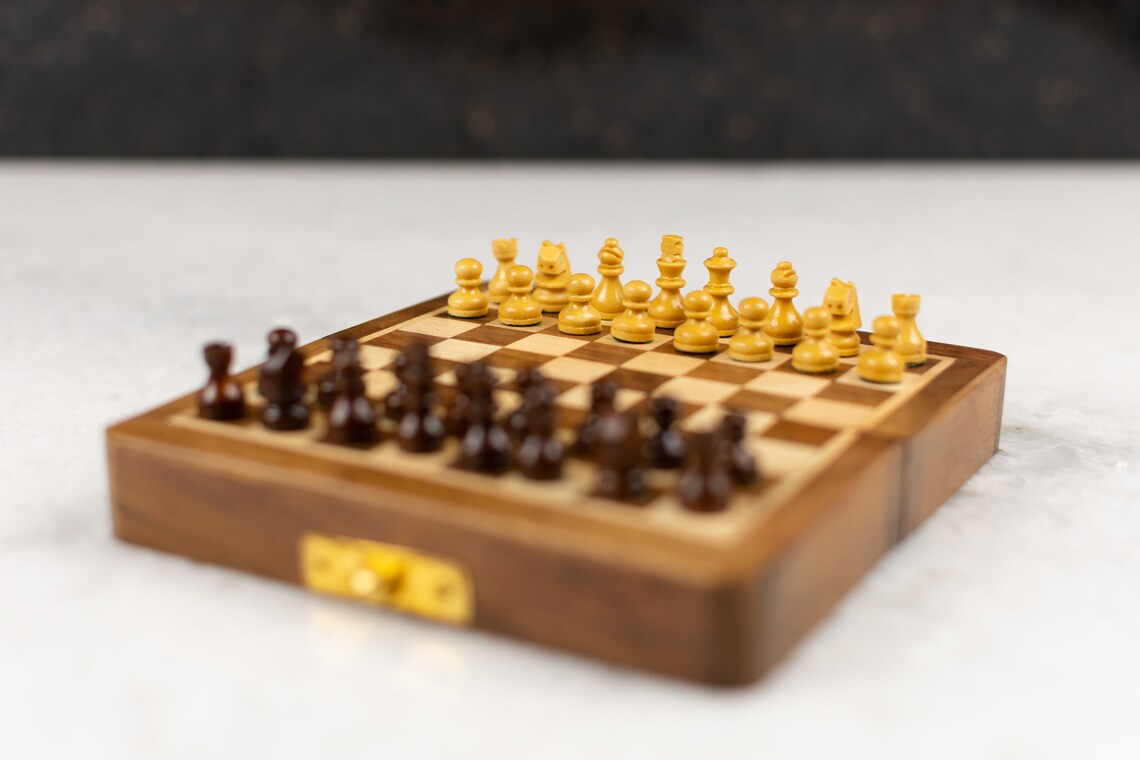 Handmade Magnetic Chess Board Game Box Wooden Chess Box Set - Etsy