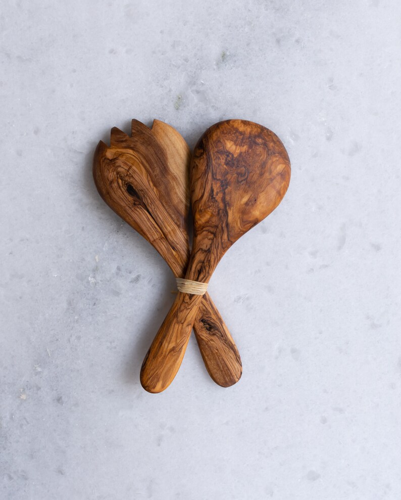 Handmade Salad and Rice Servers Made of Olive Wood Unique - Etsy