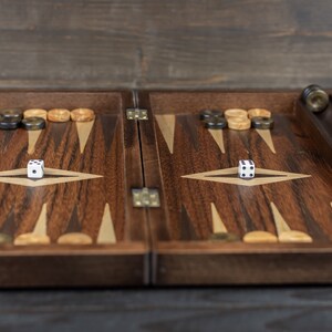 Walnut Wood Backgammon Set,luxury Backgammon Board,hand Carved,wooden ...