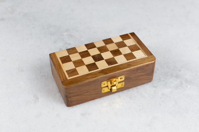 Handmade Magnetic Chess Board Game Box Wooden Chess Box Set - Etsy