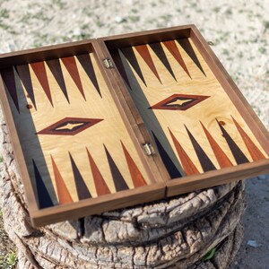 Premium Series From Old Olive Wood Tree | Unique Olive Wood Backgammon and Chess Board Game Set ...