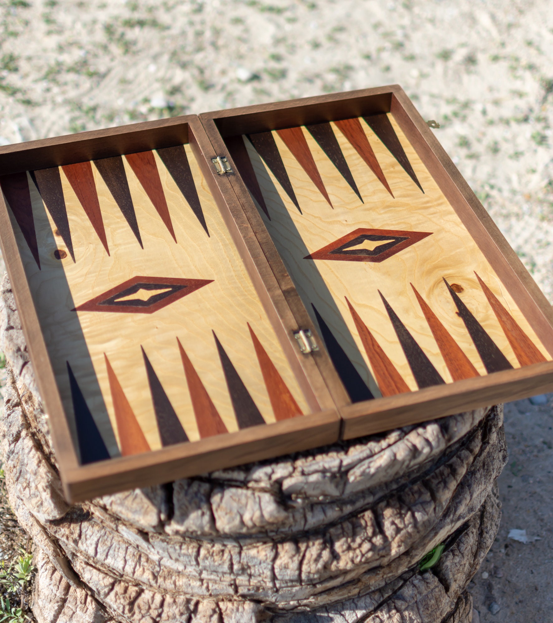 Premium Series From Old Olive Wood Tree | Unique Olive Wood Backgammon ...