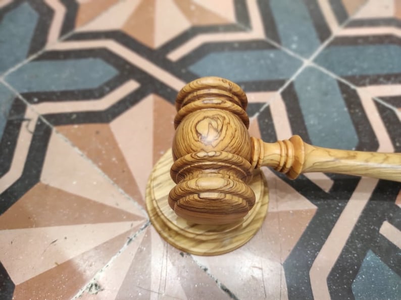 Handmade Olive Wood Judge Gavel Wooden Auction Hammer With - Etsy