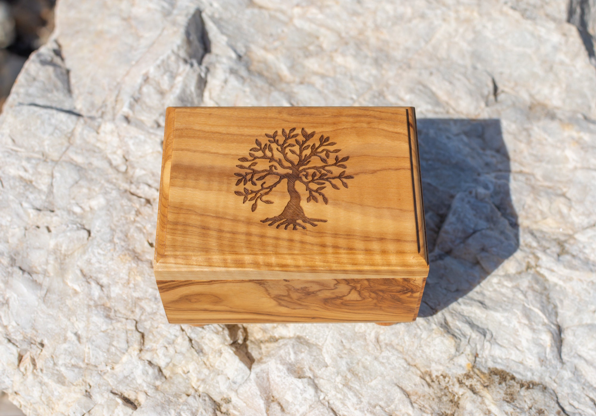 Olive Wood Box With the Tree of Life | Handmade Keepshake Box | Unique ...