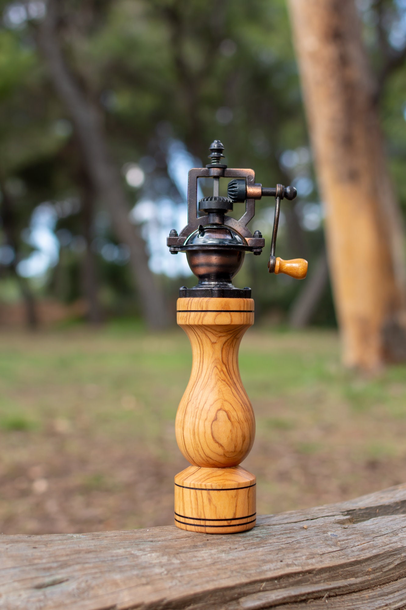 Olive Wood Pepper Grinder Antique Style | Handmade Wooden Pepper Mill ...