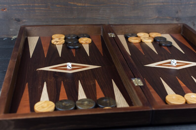 Handmade Backgammon Set ,laminate Wood,wooden Classic Games,old ...