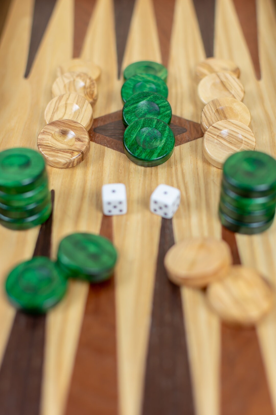 Olive Wood Backgammon Checkers (30 Pieces), Strategy Board Game, Greek ...