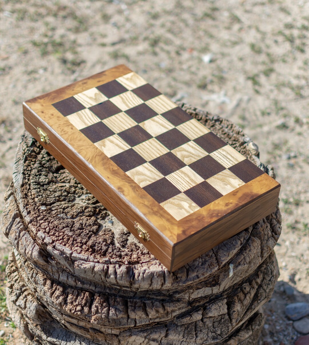 Olive Wood Backgammon and Chess Board Game Set,wooden Fun Game,handmade ...