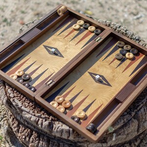 Unique Olive Wood Backgammon and Chess Board Game Set - Medium Size - Gifts - Etsy
