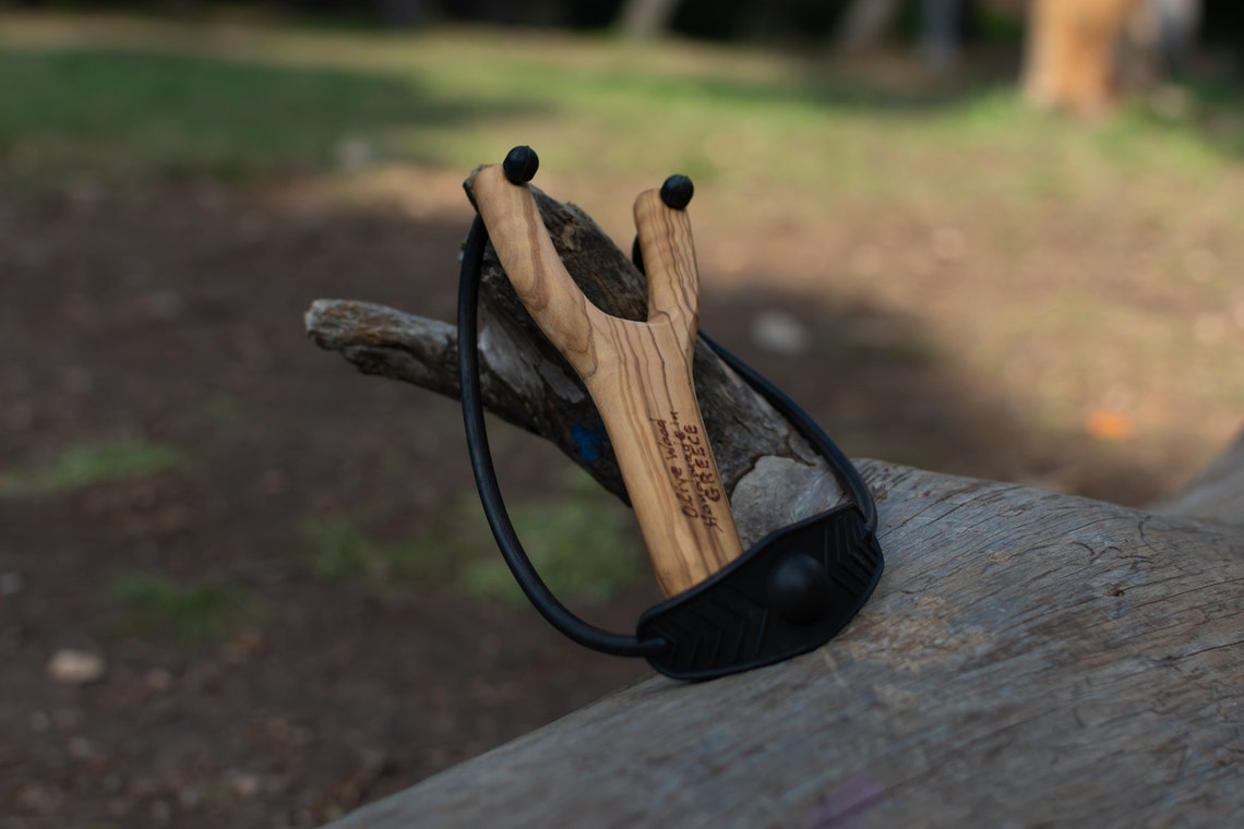 Handmade Olive Wood Slingshot | Handmade Wooden Toys - Etsy