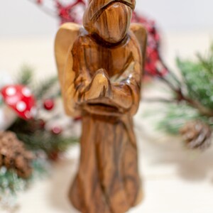 Christmas Olive Wood Angel Decoratives Handcrafted Angel Miniatures for ...