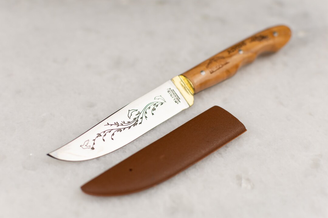 Engraved Olive Wood Knife | Small Greek Knife | Athens Gift - Etsy