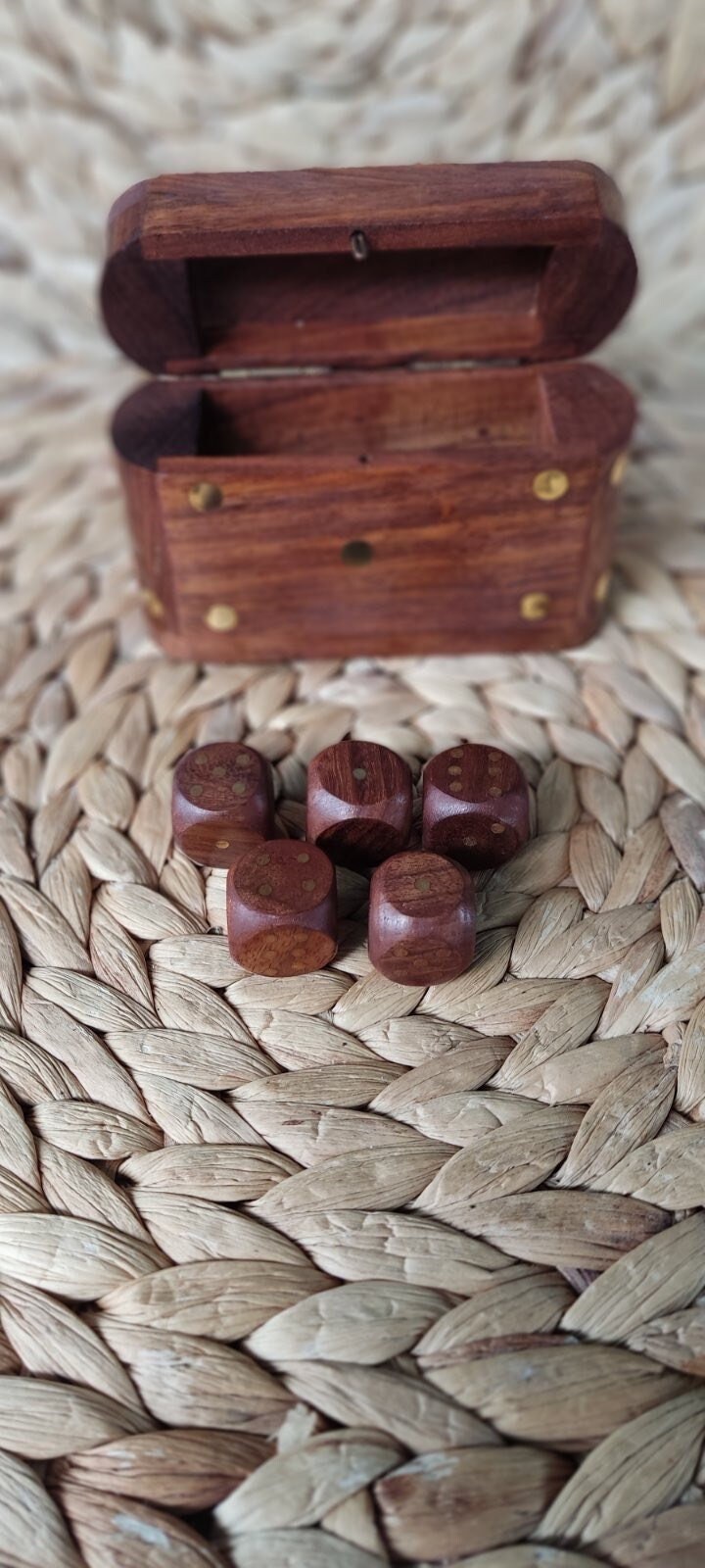 Beautiful Handmade Wooden Dice Box Set With 5 Dice Wooden - Etsy