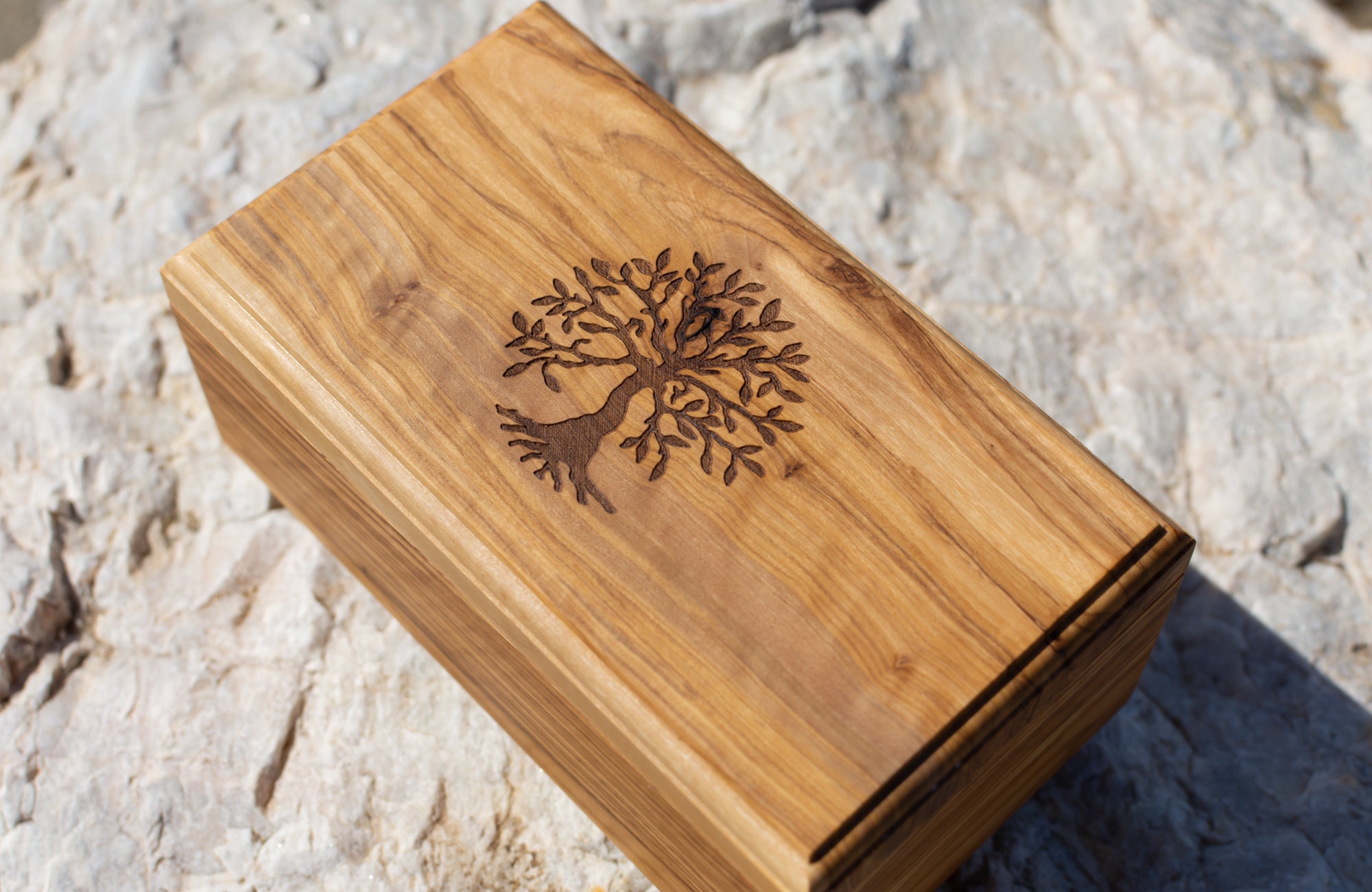 Olive Wood Box With the Tree of Life | Handmade Keepshake Box | Unique ...