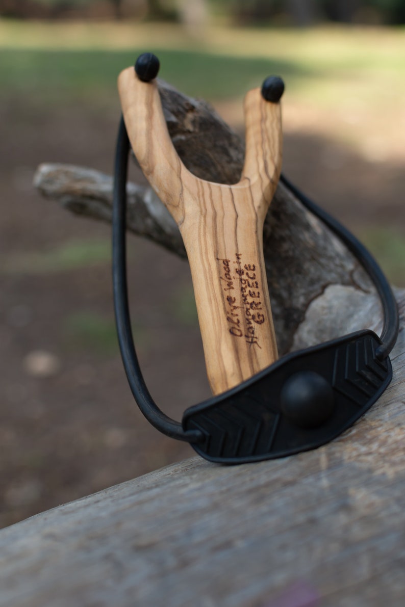 Handmade Olive Wood Slingshot | Handmade Wooden Toys - Etsy