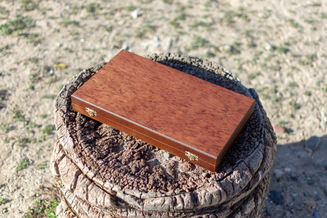 Wooden Backgammon Mahagony Board Set |medium Size | Wooden Handmade ...