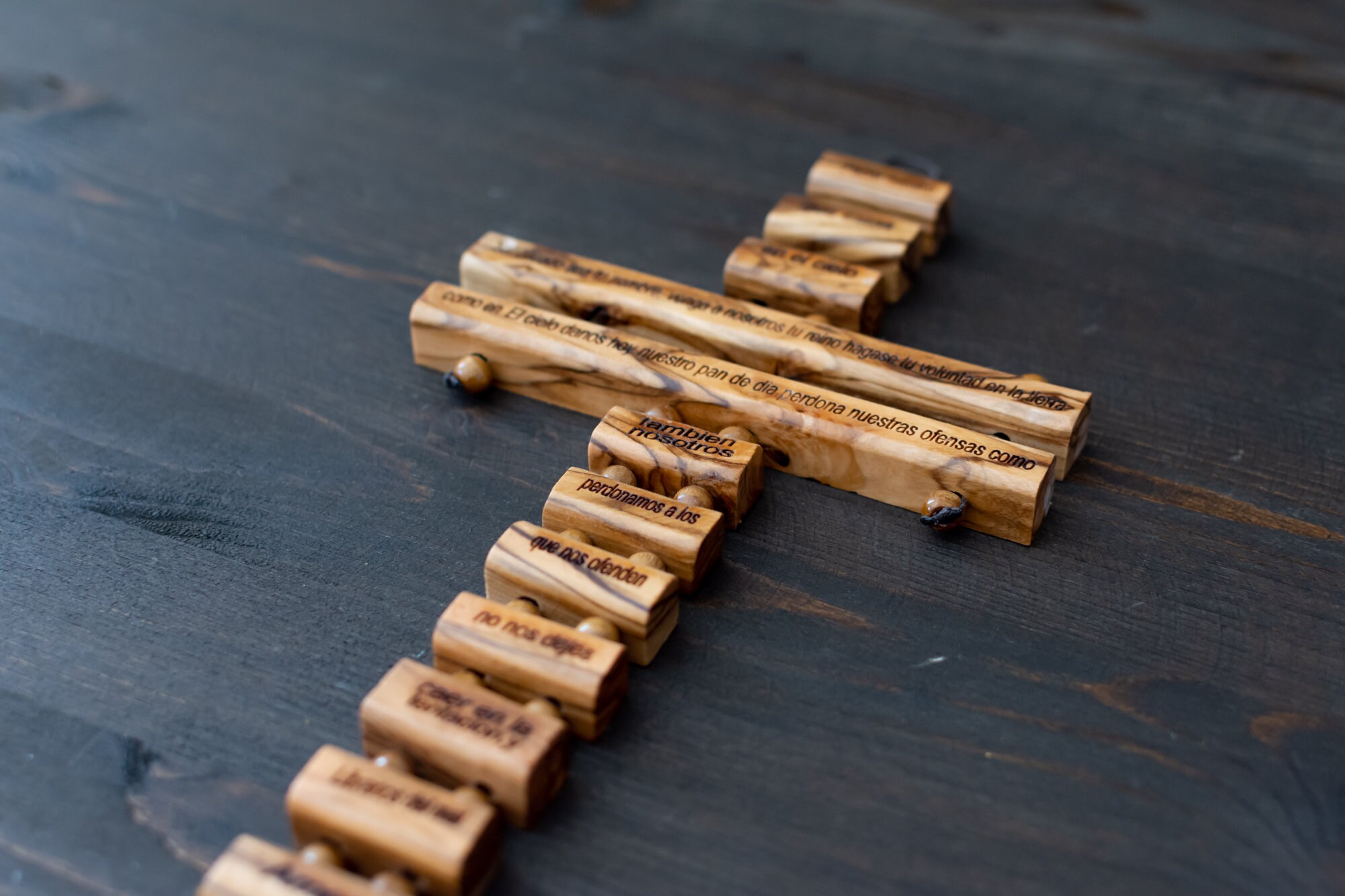 Handmade Olive Wood Cross Wall Hanging Cross Our Father in English or ...
