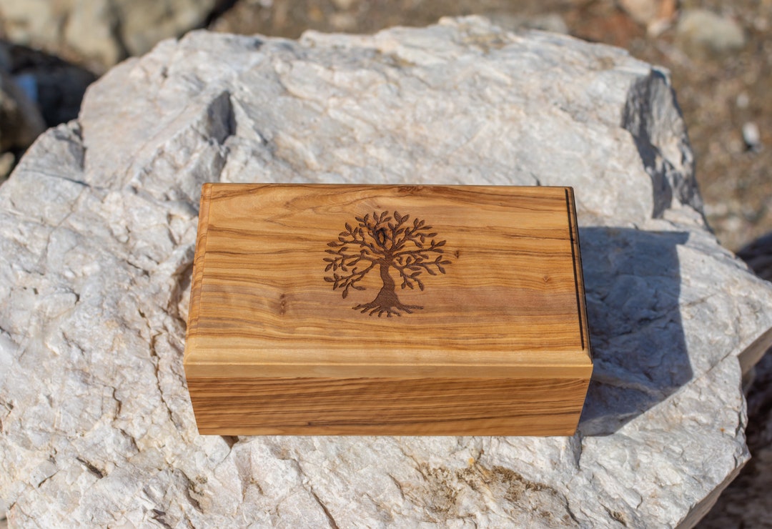 Olive Wood Box With the Tree of Life | Handmade Keepshake Box | Unique ...