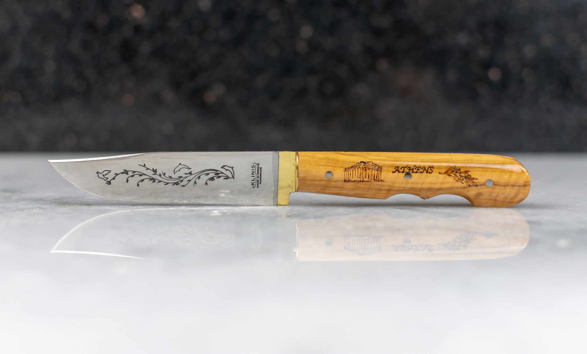 Engraved Olive Wood Knife Greek Knife Athens Gift | Etsy