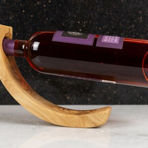 Olivewood Wine Holder Handcrafted | Wine Stand for One Bottle - Etsy