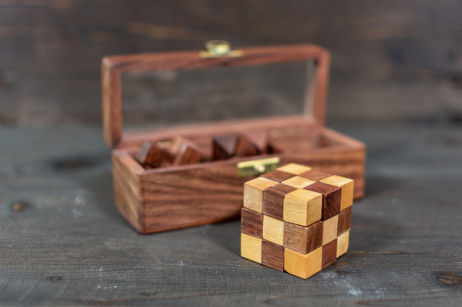 Wooden Brain Teaser Puzzles for Adults | Wooden Puzzle Box Set - Etsy