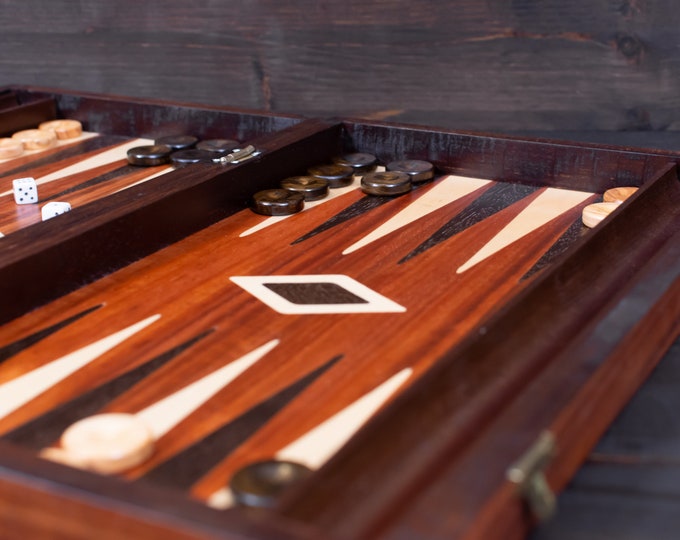 Wooden Handmade Backgammon Board Game | Wooden Greek Tavli Set ...