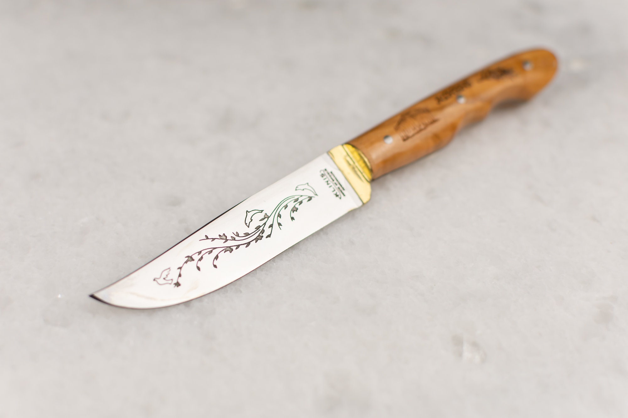 Engraved Olive Wood Knife | Small Greek Knife | Athens Gift - Etsy