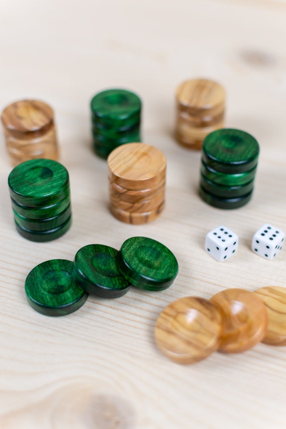 Toys & Games Medium Checkers for Greek Tavli 30 pcs Handmade Wooden ...