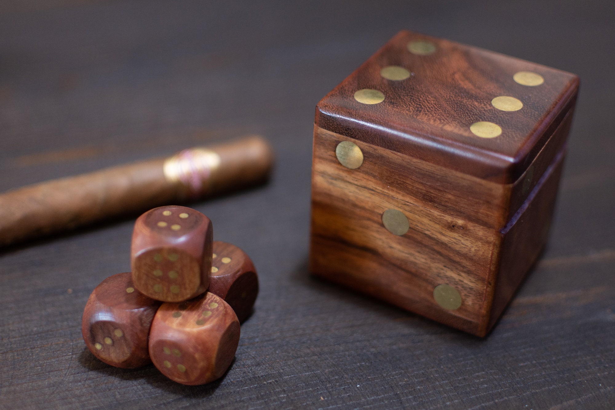 Wooden Dice Set Box Wooden dice in dice designed box | Etsy
