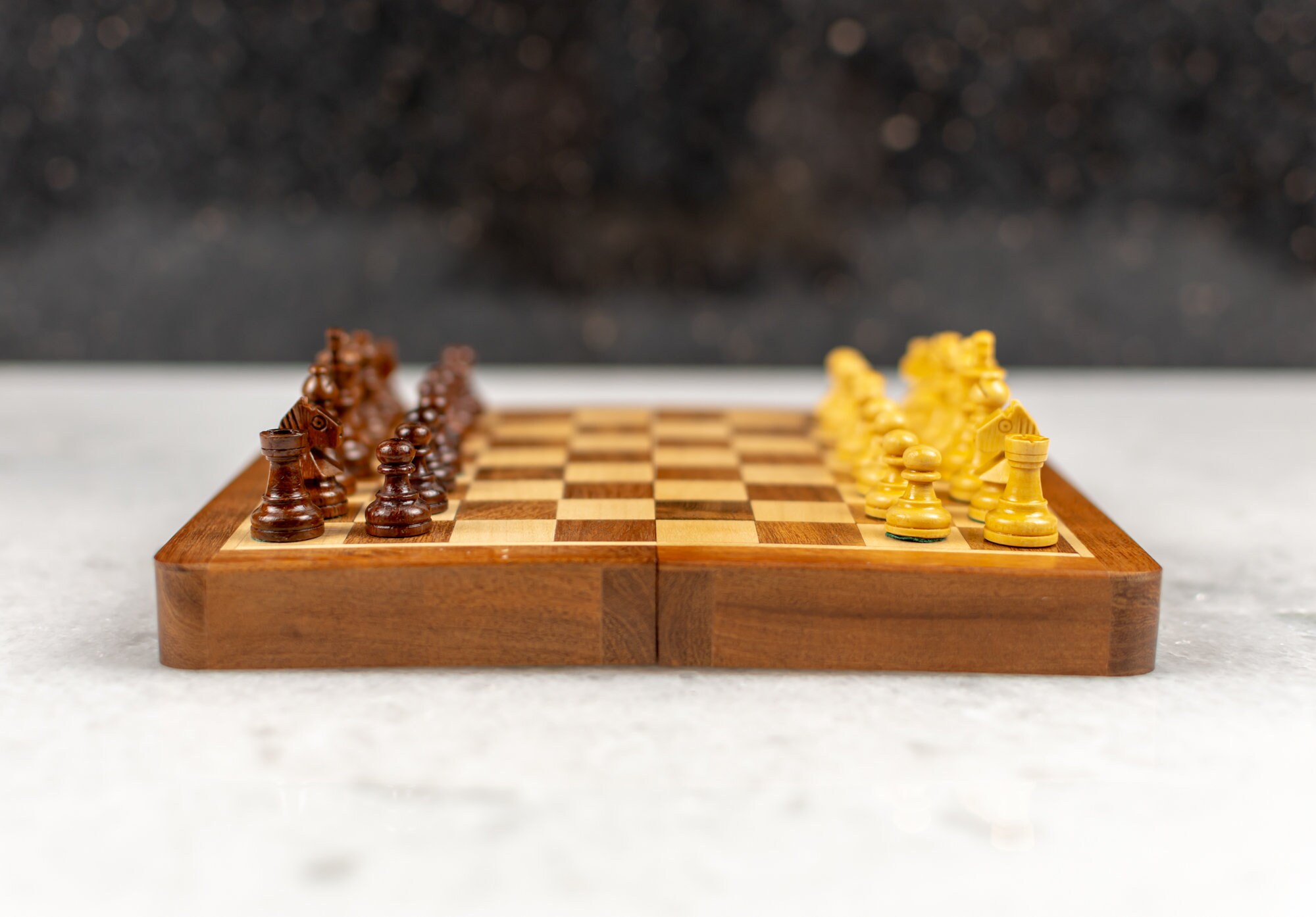 Wooden Magnetic Chess Board Game Box | Handmade Chess Box Set Mini ...